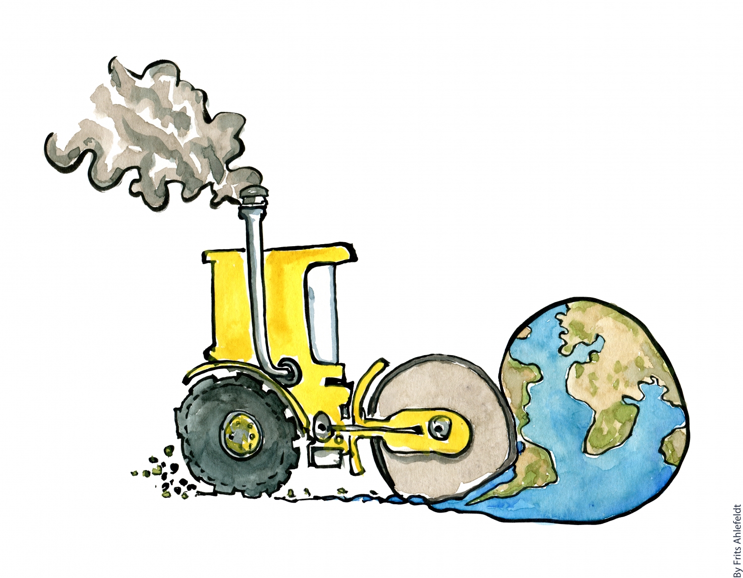 Steamroller flat Earth | HikingArtist.com by Frits Ahlefeldt